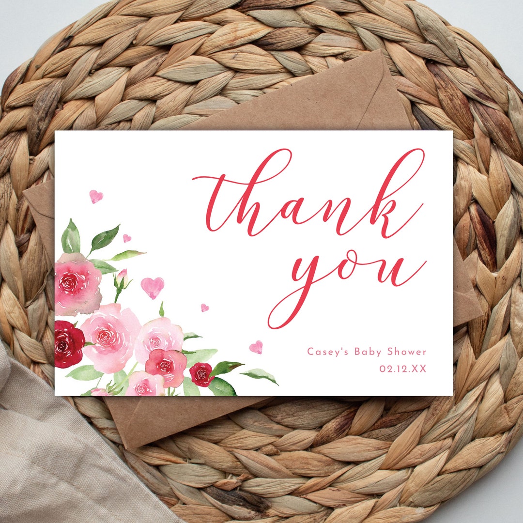 Valentine's Thank You Card, Valentine's Birthday Party, Valentine's ...