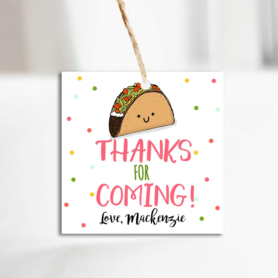 Taco Birthday Party, Taco Bout A Party, Taco Favor Tag, Fiesta Birthday ...