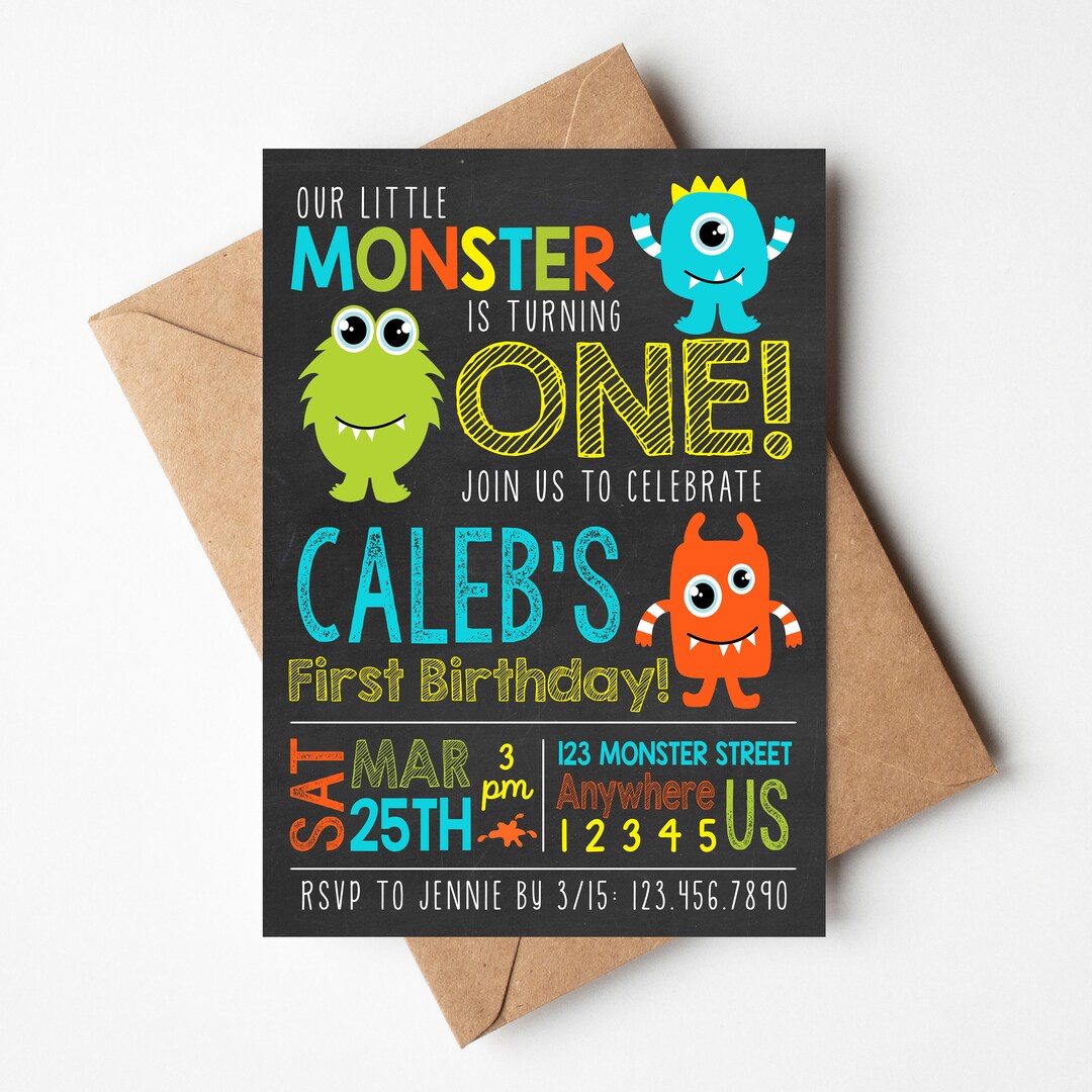 Monster Birthday Invitation · Monster First Birthday · Fun Little ...