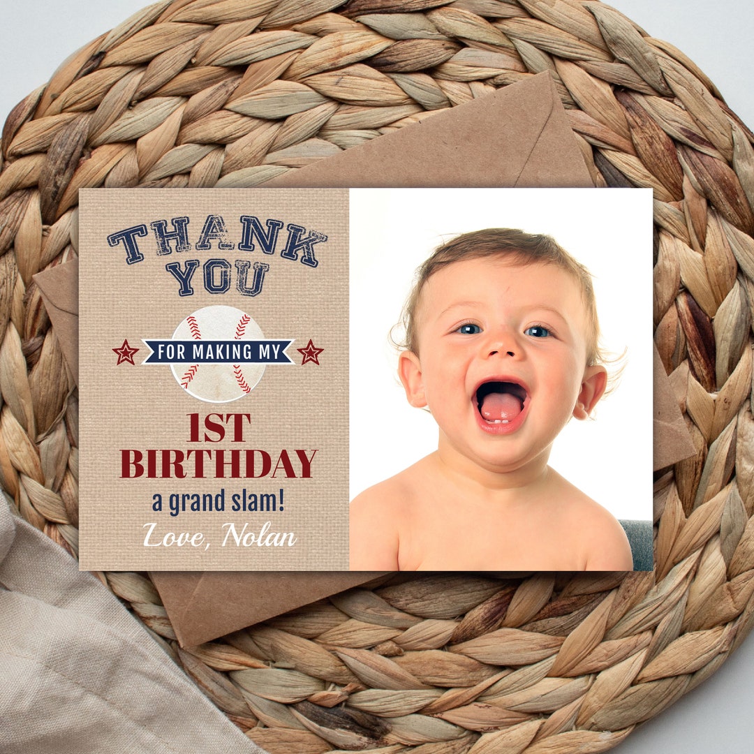 Baseball Thank You Card • Photo Thank You • Rookie of the Year • Little ...