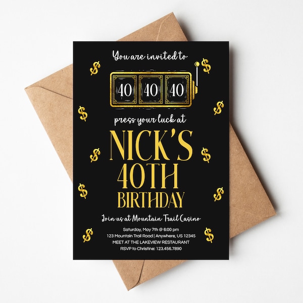 Casino Invitation - Etsy