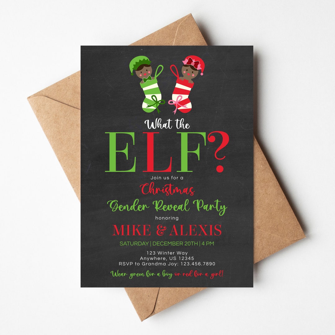 What the Elf, Christmas Gender Reveal Party, Christmas Baby Reveal, He ...