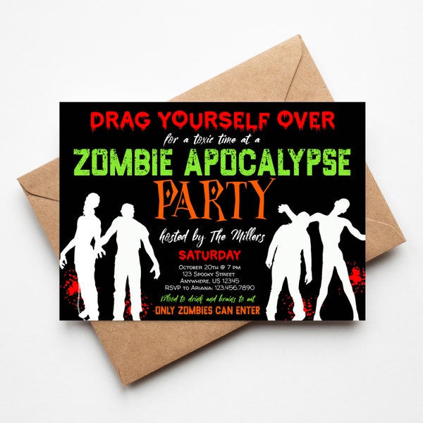 Zombie Invitation - Etsy