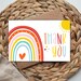 Rainbow Thank You Card Instant Download Rainbow Birthday Party Thank ...