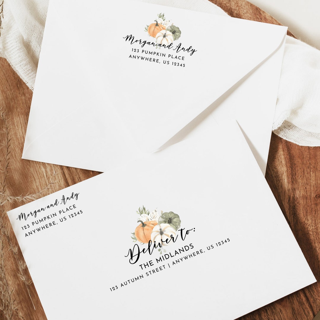 Pumpkin Envelopes, Fall Wedding Envelopes, Fall Baby Shower, Pumpkin ...