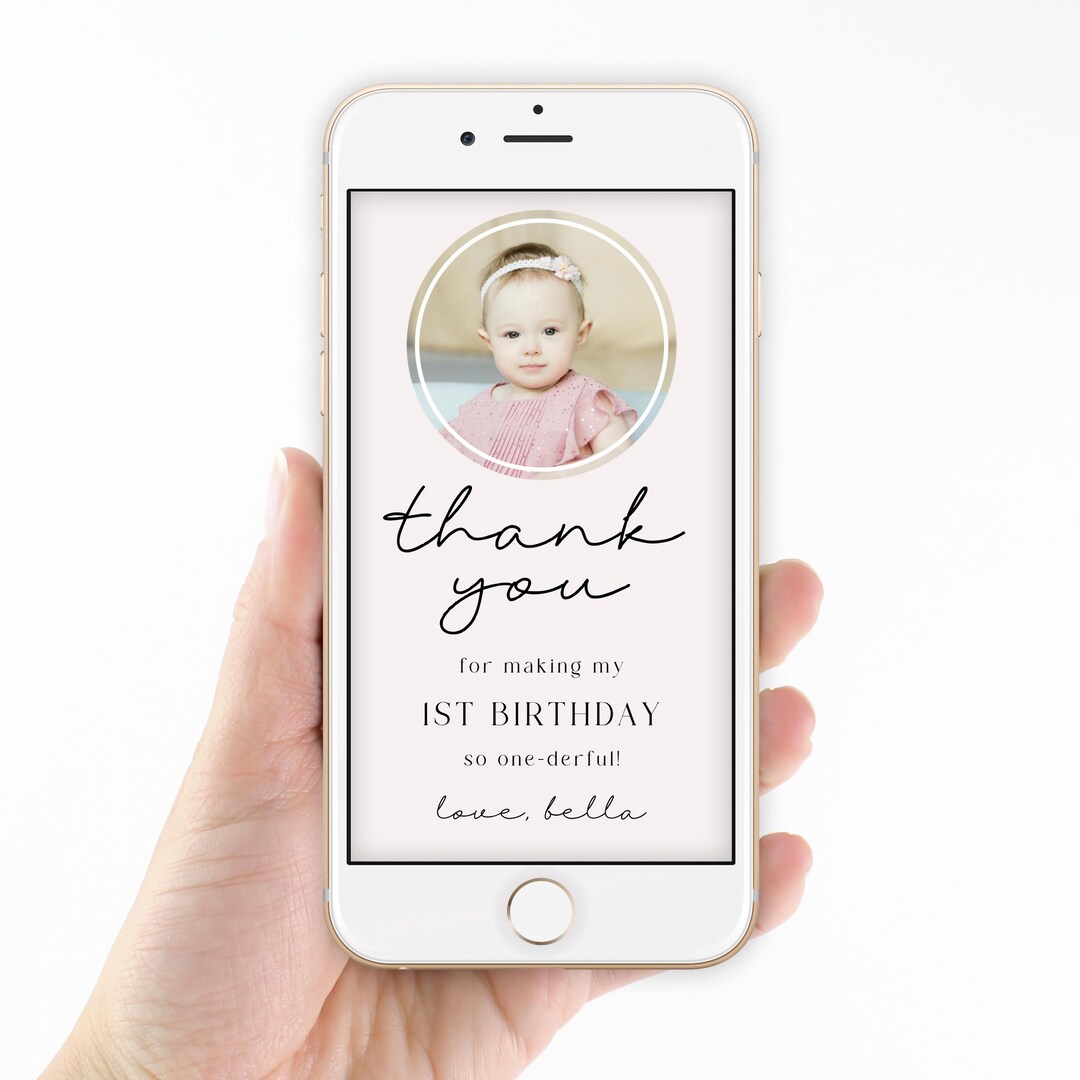 Photo Thank You Card, Digital Thank You Text Message, Editable Template ...