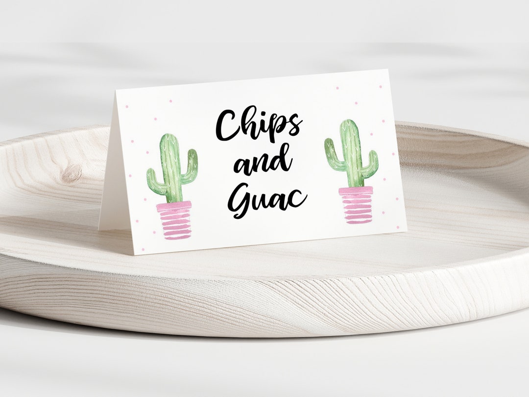Cactus Food Labels, Cactus Party, Cinco De Mayo Food Labels, Taco Party ...