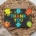 Monster Thank You Card, Little Monster, Monster 1st Birthday Party ...