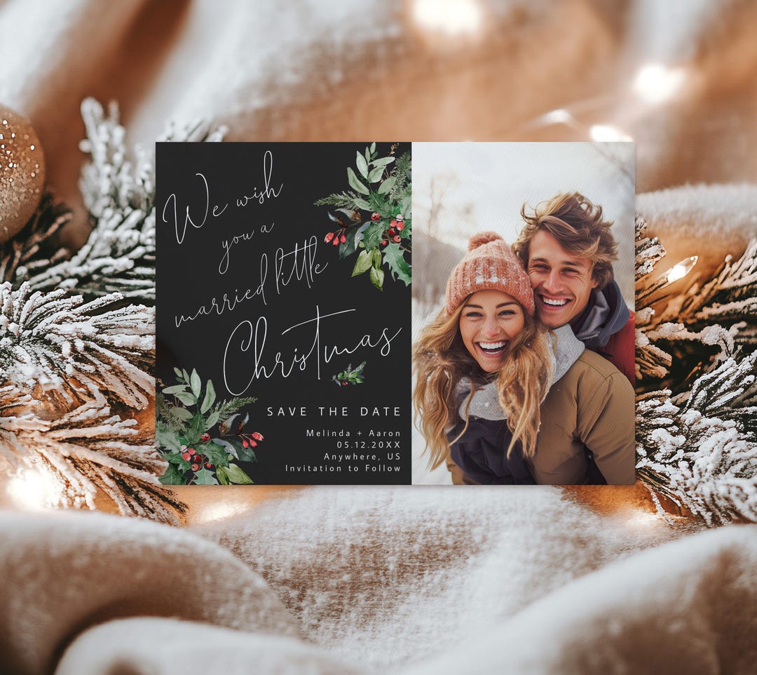 Christmas Save the Date · Photo Save the Date · Winter Wedding · Save ...