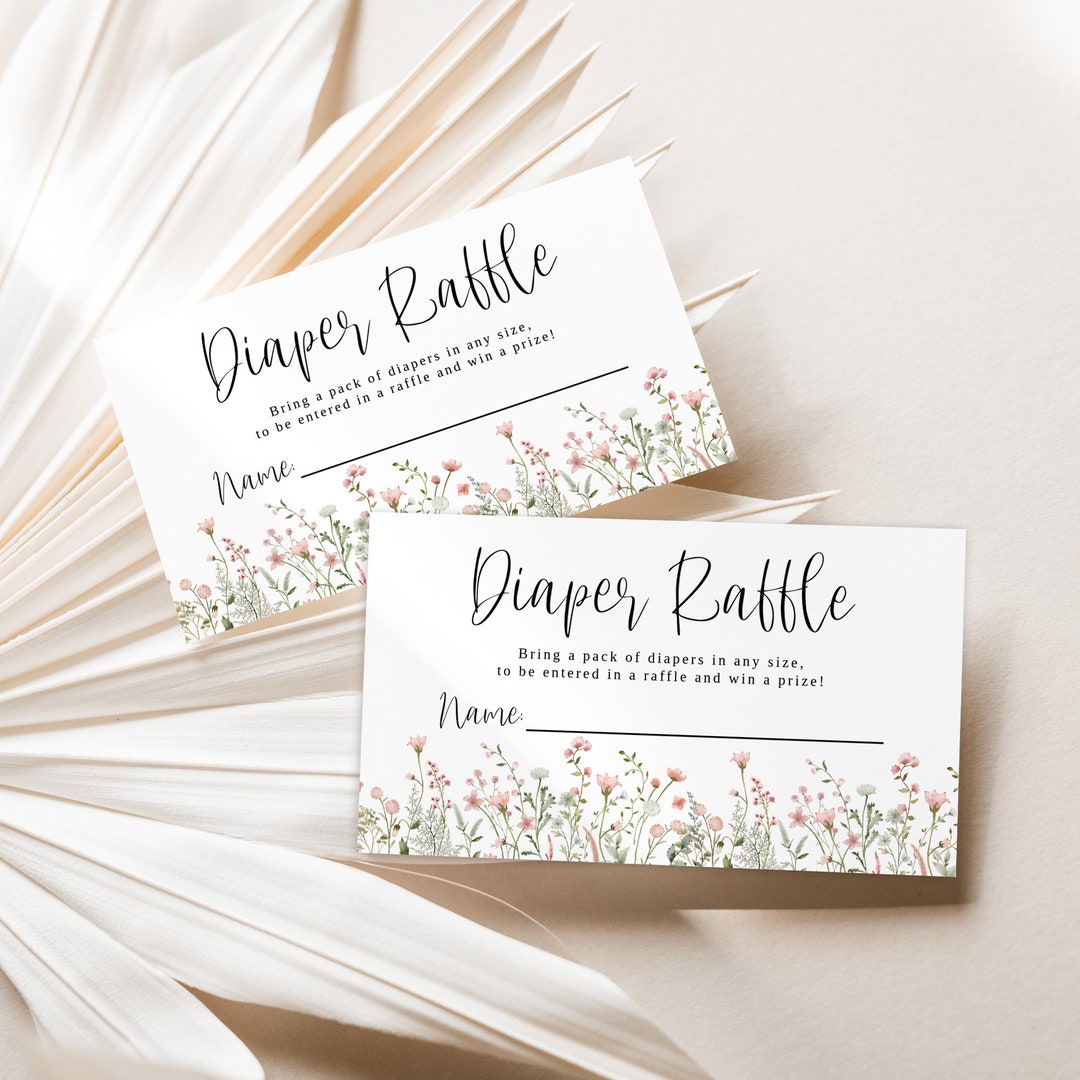 Baby in Bloom Diaper Raffle Ticket, Wildflower Baby in Bloom, Diaper ...