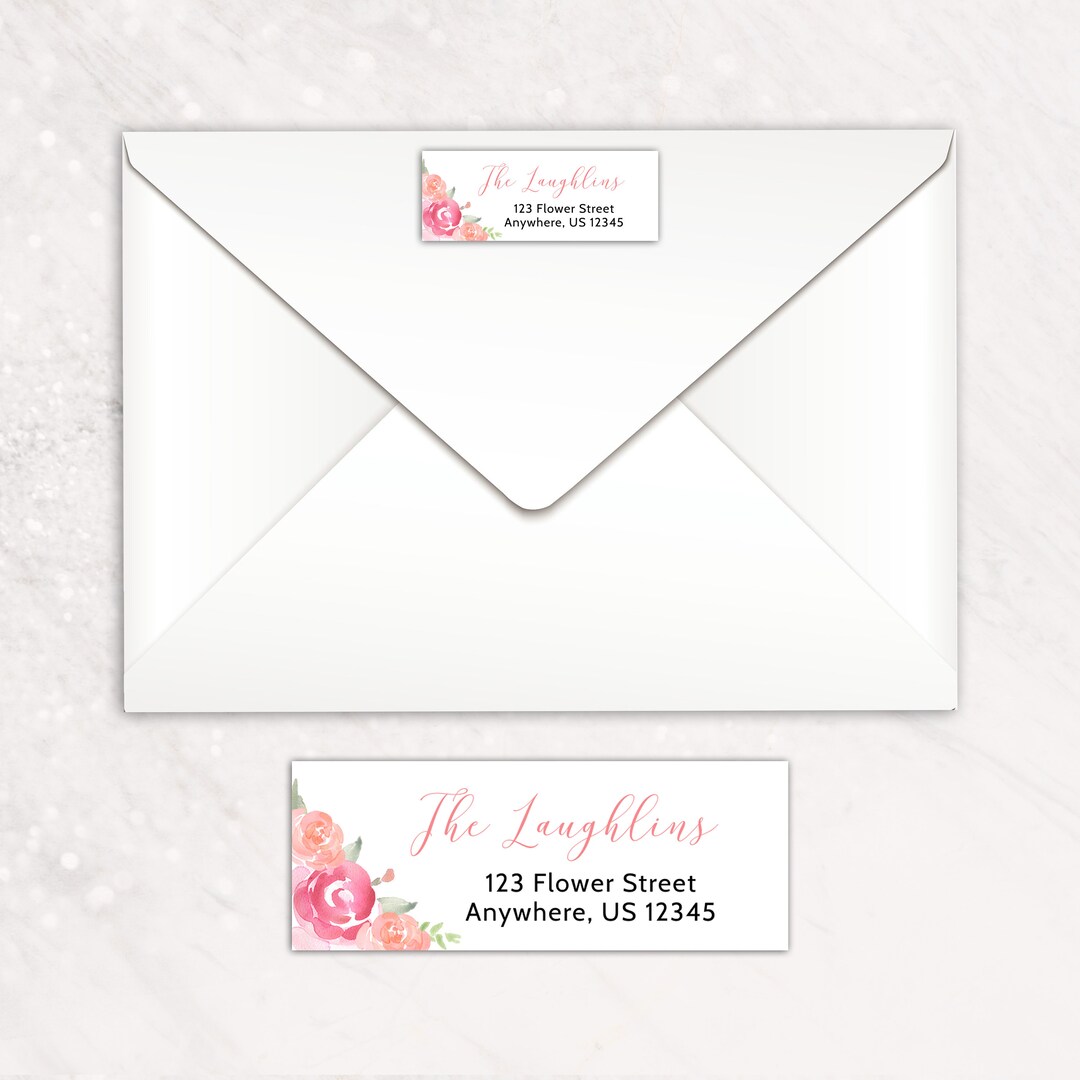 Floral Return Address Label Wedding Address Editable - Etsy
