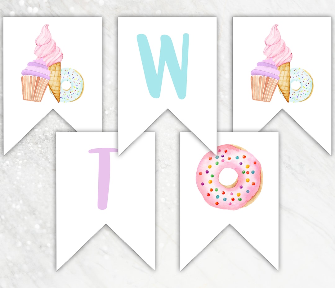 TWO Sweet Birthday Party, 2nd Birthday, Two Sweet Banner, Sweet ...