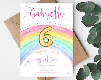 6th Girl Birthday Invitation - Etsy