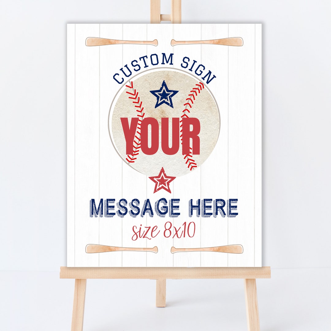 Baseball Birthday, Custom 8x10 Sign, Baseball 1st Birthday, Baseball ...