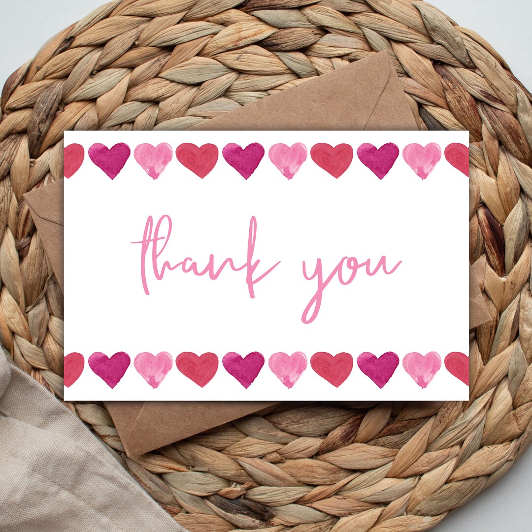 Valentine's Thank You Card, Hearts Thank You, Sweet ONE, Valentine's ...