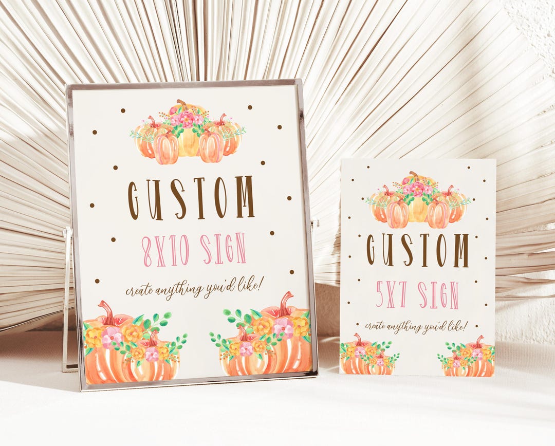 Custom Birthday Sign, 8x10 Sign, 5x7 Sign, Pumpkin Patch Birthday ...