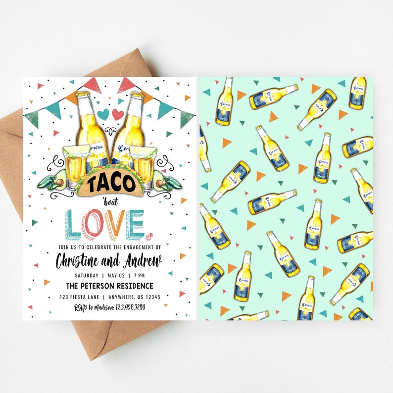 Taco Bout Love Engagement Party Invitation Taco Theme Cinco - Etsy