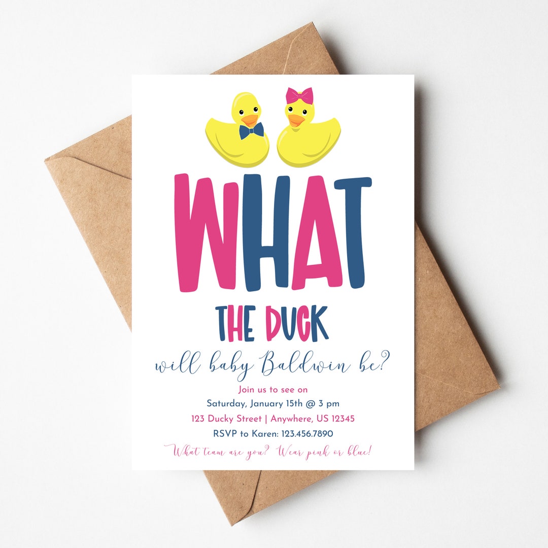 Duck Gender Reveal Party, What the Duck is It, Funny Gender Reveal ...