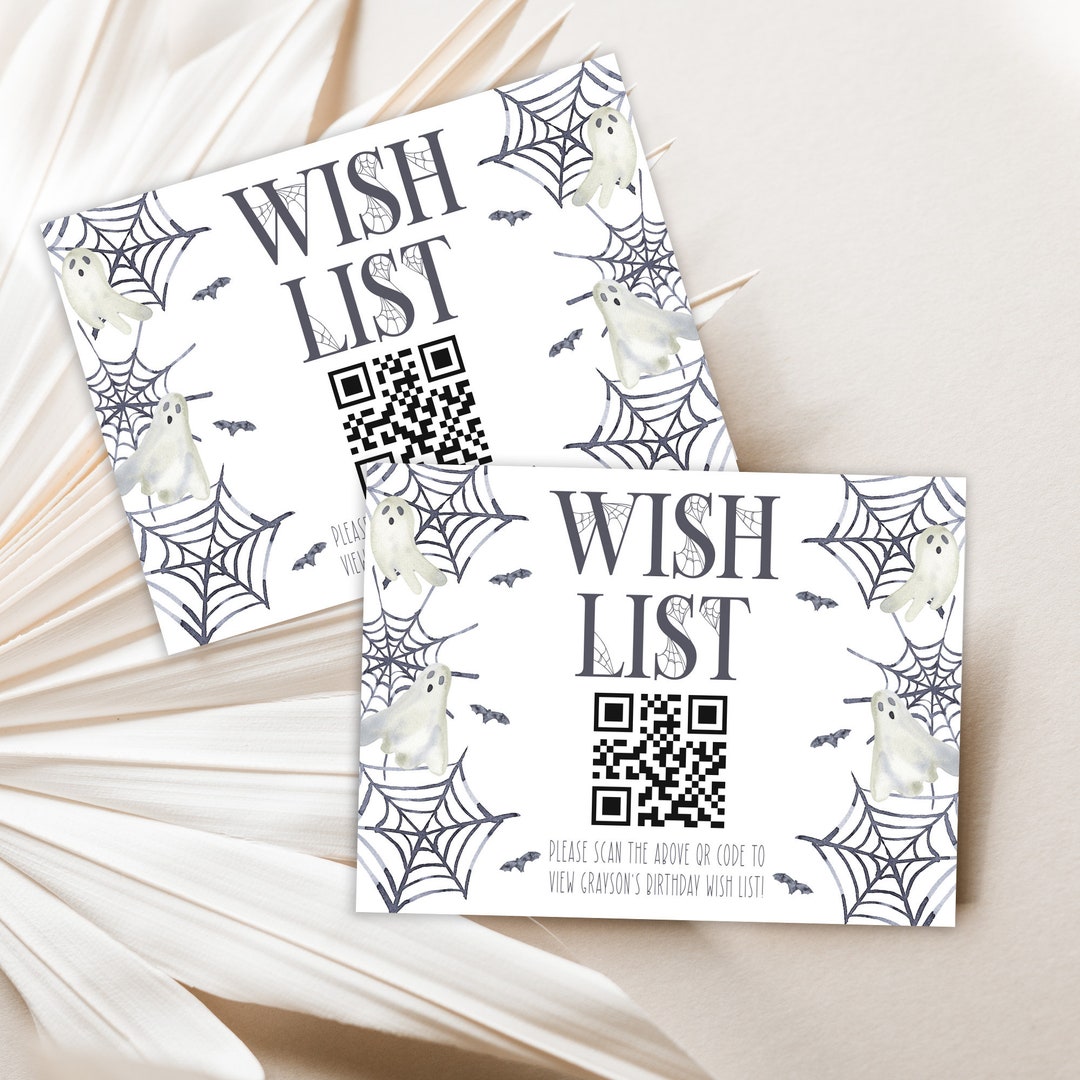 Halloween Birthday Wish List Gift List QR Code QR Scan QR - Etsy