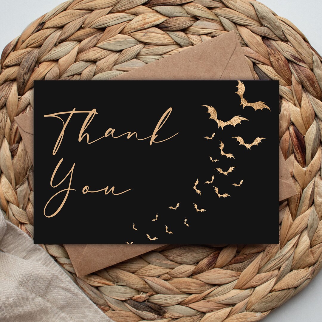Til Death Do Us Part, Bats Thank You Card, Hallowwedding, Gothic ...