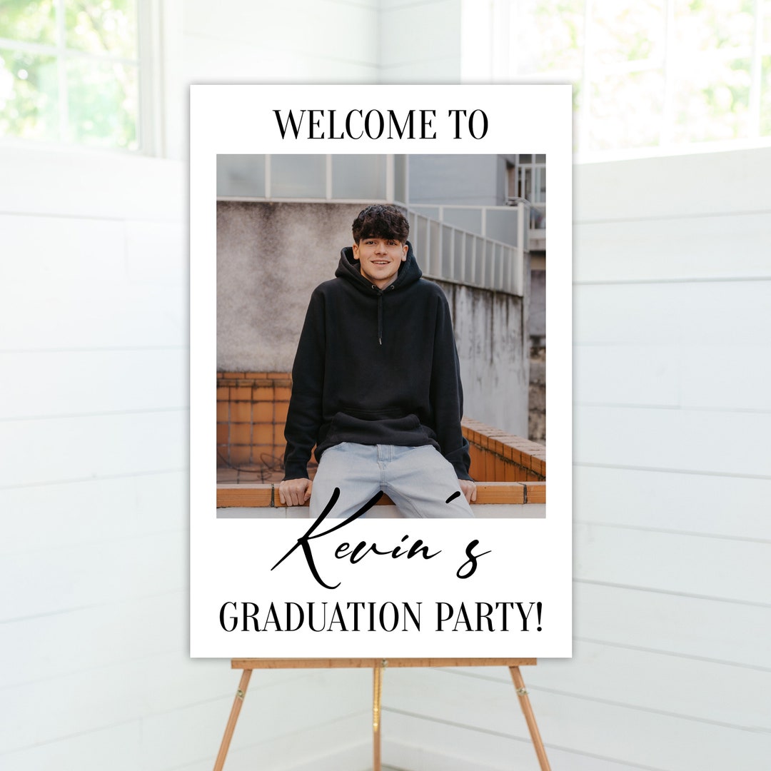 Graduation Party Welcome Sign, School Graduation, Boy Graduate ...