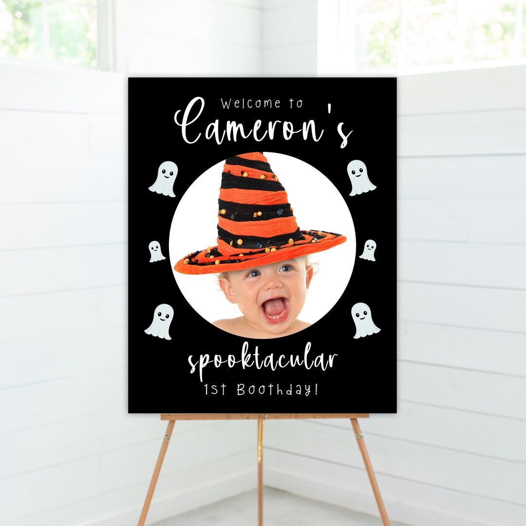 Halloween 1st Birthday, Halloween Birthday Sign, Photo, Spooktacular ...