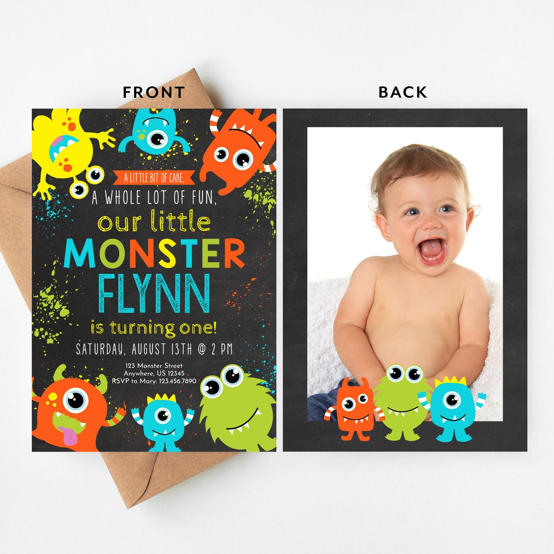 Monster Birthday Invitation Monster First Birthday Invitation - Etsy