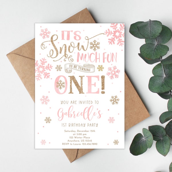 Snowflake Birthday Invitation - Etsy