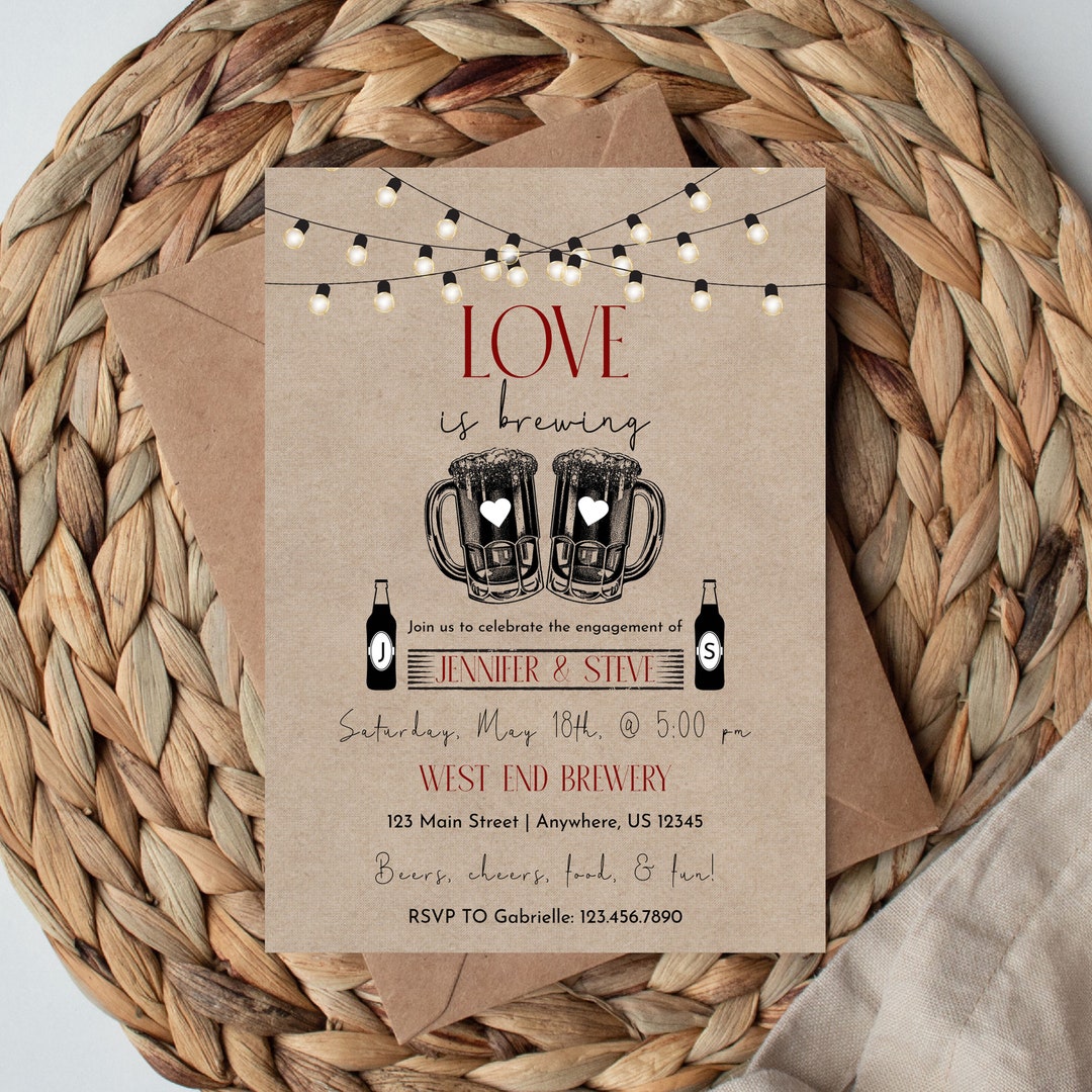 Love is Brewing, Beer Invitation, Brews Before I Dos, Coed Bridal ...