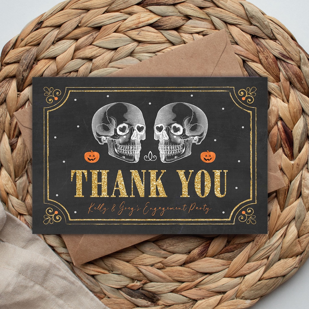 Halloween Thank You Card, Halloween Wedding, Death Do Us Part, Eat ...