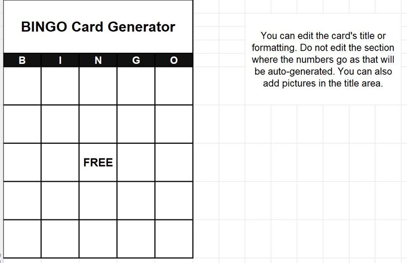 Customizable Bingo Game Template | Excel and Google Sheets | Printable ...