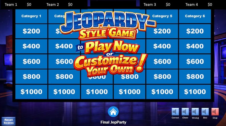 Editable Jeopardy-style Powerpoint Game | Play Instantly or Customize ...