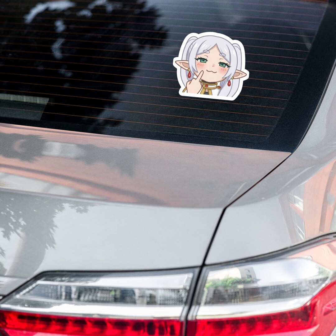 Smug Frieren Middle Finger Sticker - Funny Anime Elf Meme - Sassy ...