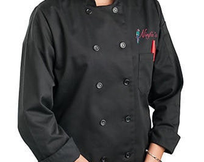PERSONALIZED Chef Coats for Men and Women Black and White - Etsy
