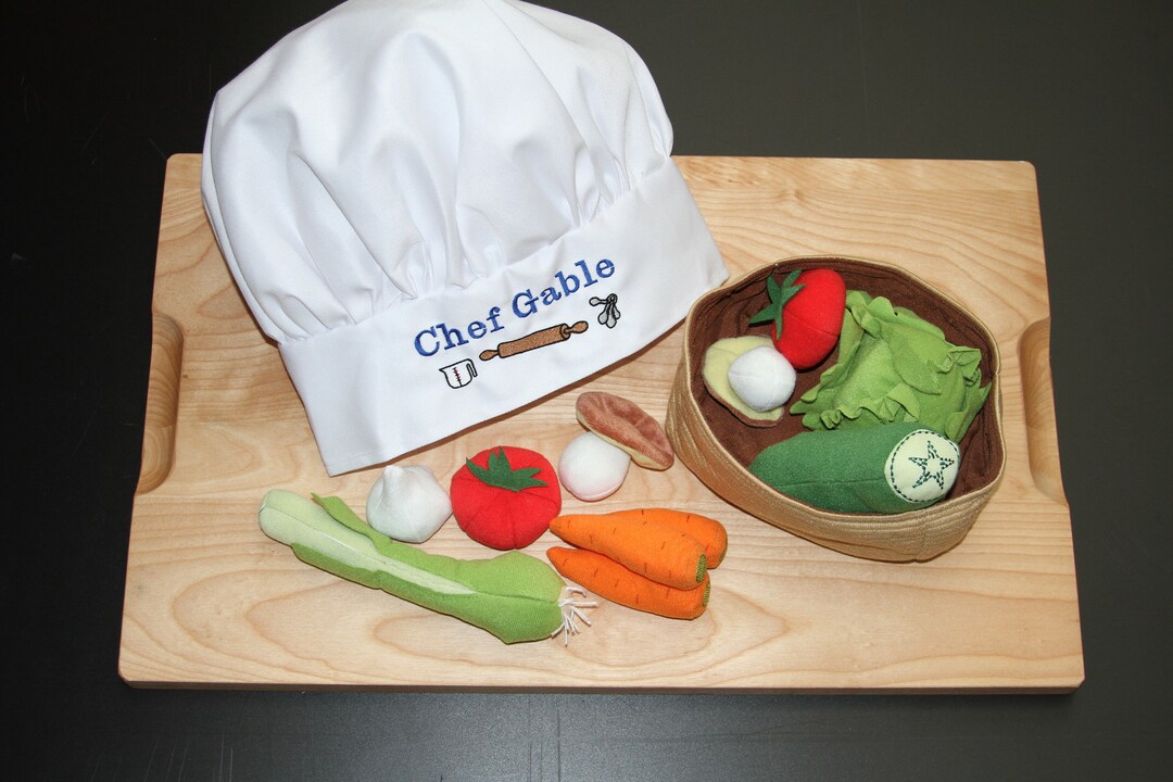 PERSONALIZED Chef's Hat Play Kitchen Food Children's - Etsy