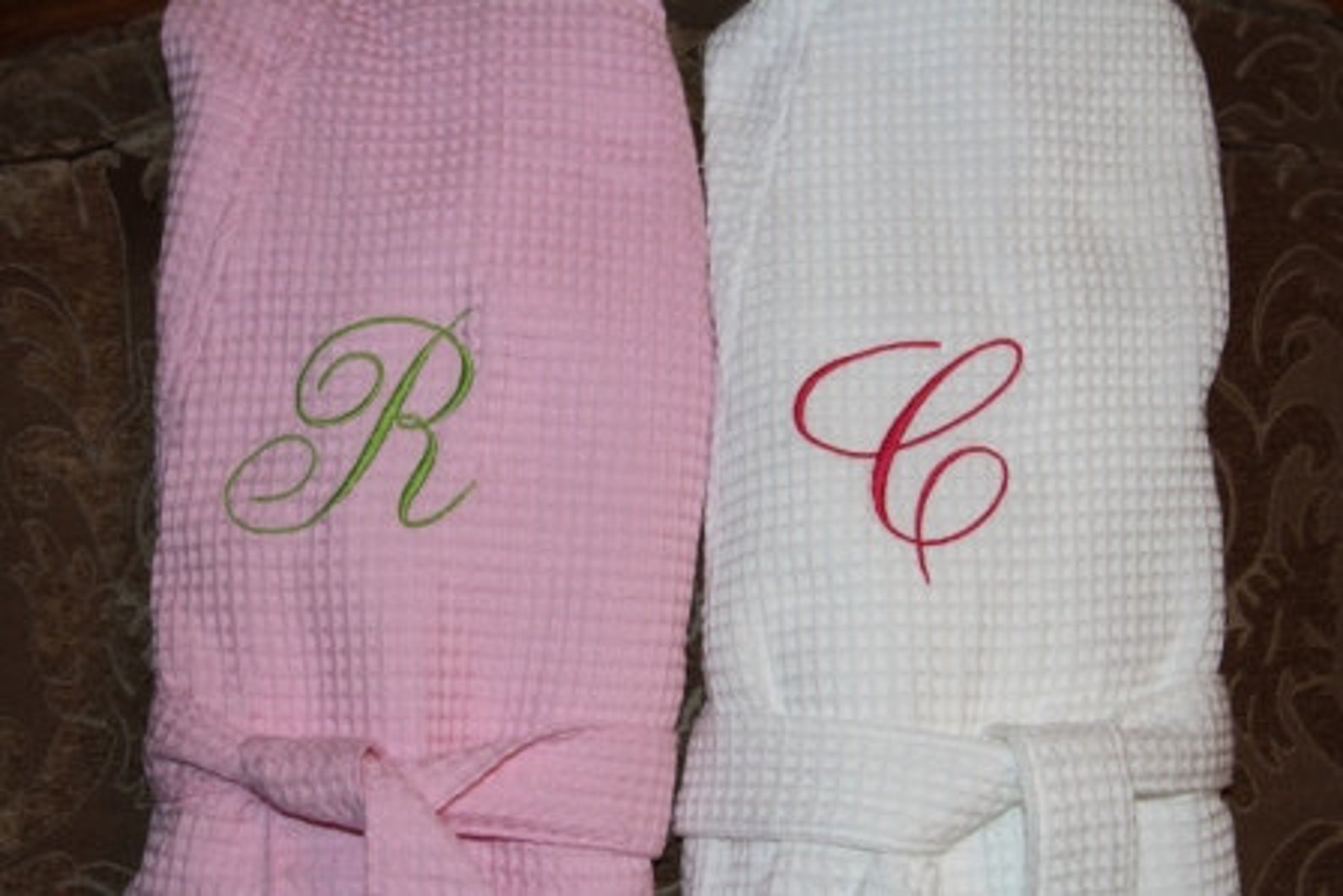 PLUS SIZE Rush Ship Included: PERSONALIZED Waffle Weave Robes - Etsy