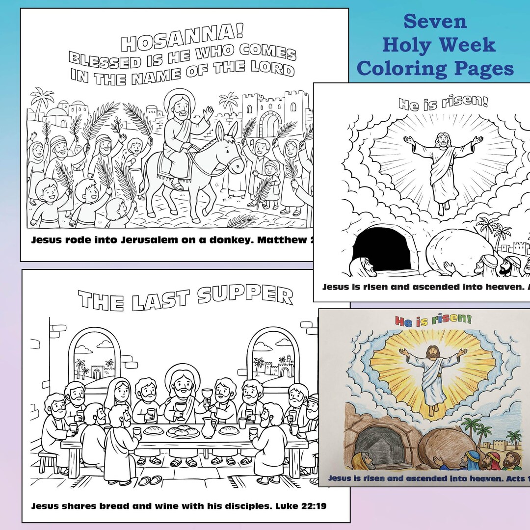 Holy Week Coloring Pages for Children - Fun & Educational Activity - Etsy