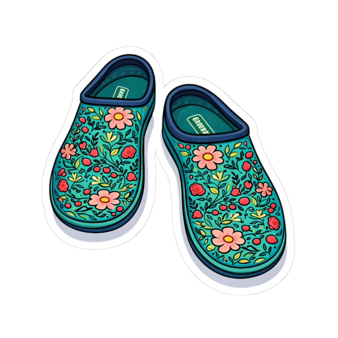 Floral Garden Clogs - Sticker - Etsy