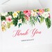 Tropical Floral Printable Thank You Cards, Editable Pink Hibiscus Thank ...