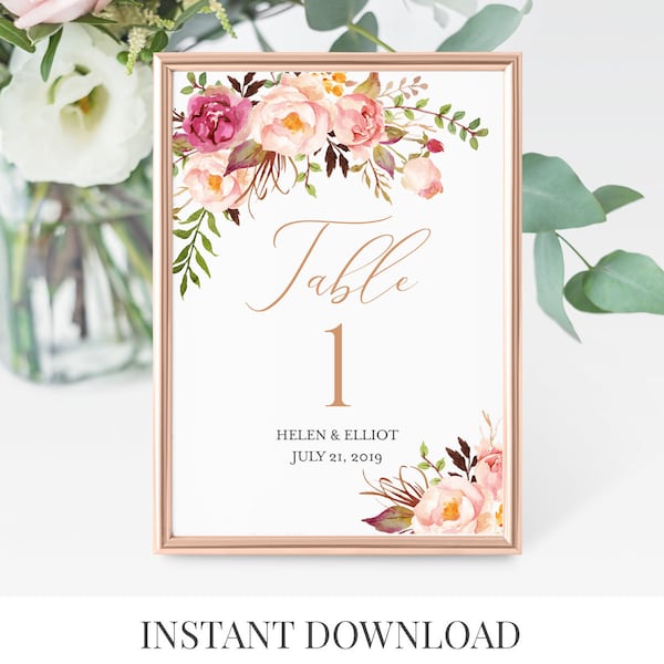 Gold Table Number - Etsy