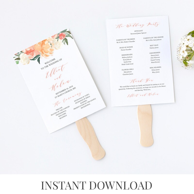 Wedding Fan Template - Etsy