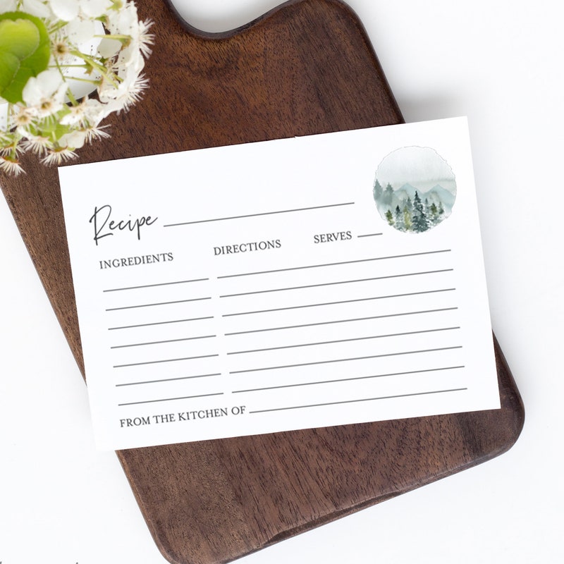 Rustic Recipe Cards - Etsy