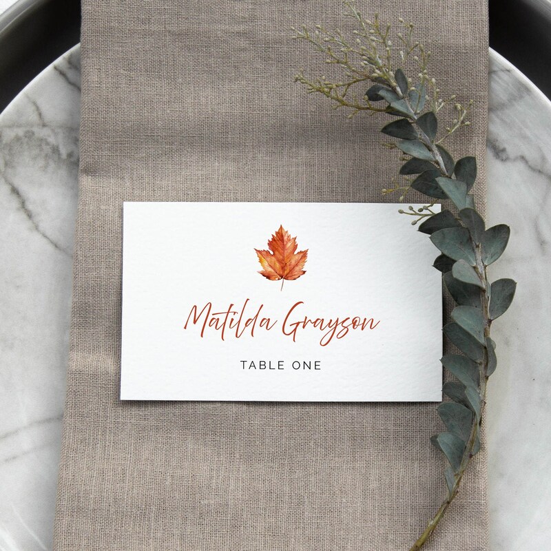 Autumn Place Cards - Etsy