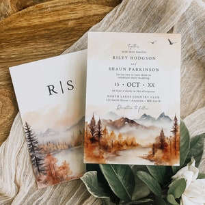 rustic wedding invitations etsy