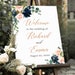 Navy Blush Rose Gold Floral Editable Wedding Welcome Sign, Shower Sign ...