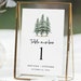 Editable Woodland Table Numbers, Printable Modern Evergreen Pine ...