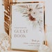 Boho Guest Book Sign Editable Bohemian Pampas Grass Sign Our - Etsy