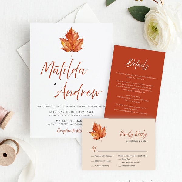 Leaf Invitation - Etsy