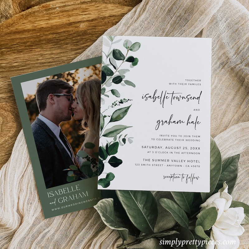 Greenery Invitation - Etsy