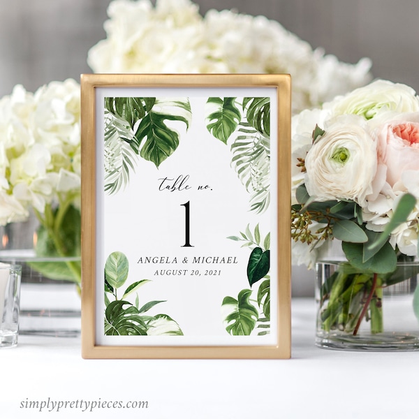 Table Numbers Wedding Tropical - Etsy